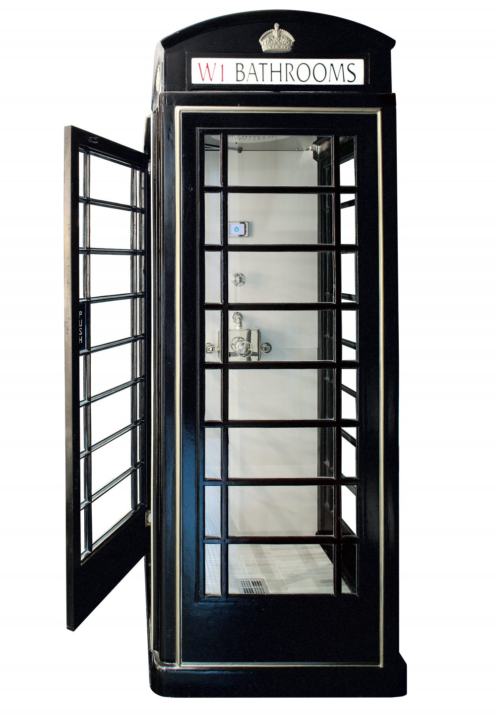 West One Bathrooms commission exclusive London telephone box shower ...