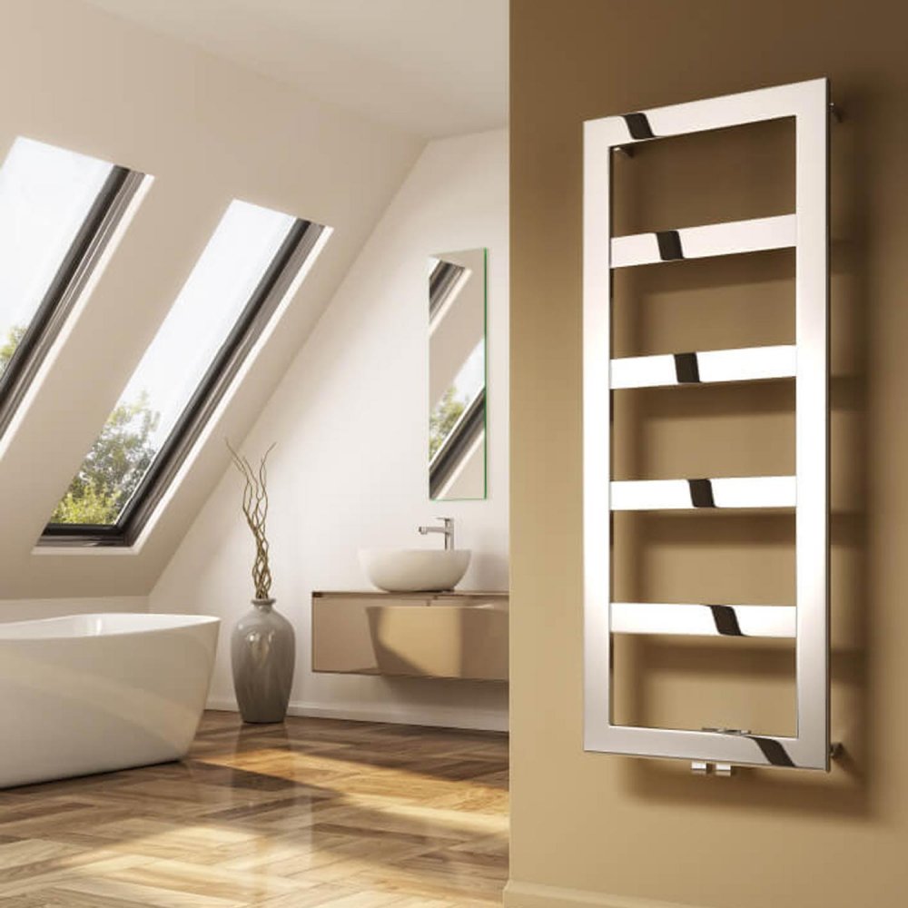 Reina RIMA stainless steel towel radiator 1260 x 500mm All electric ...