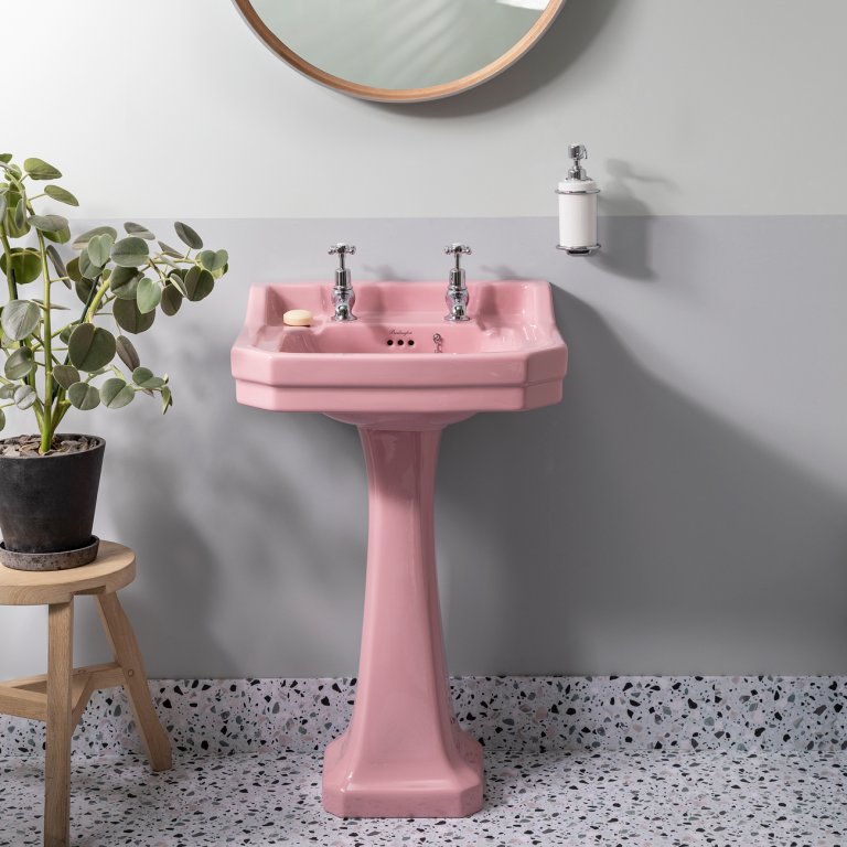 Bespoke Confetti Pink Edwardian Basin | Wall Mounted & Pedestal Basins