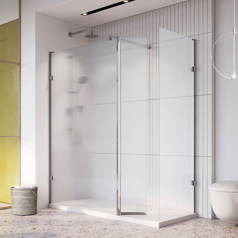 Liberty Wet Room Panel With Fluted Glass Wet Room Panels